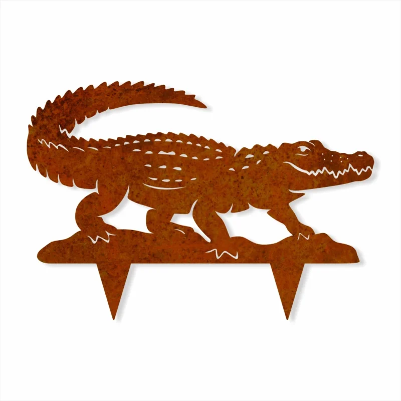 Crocodile Corten steel Garden sculpture - Iron Leaf Studio