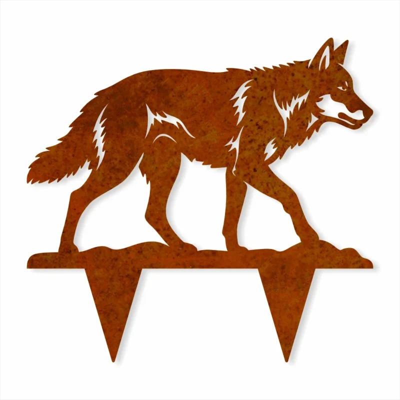 Wolf Corten Steel Garden Sculpture - Iron Leaf Studio